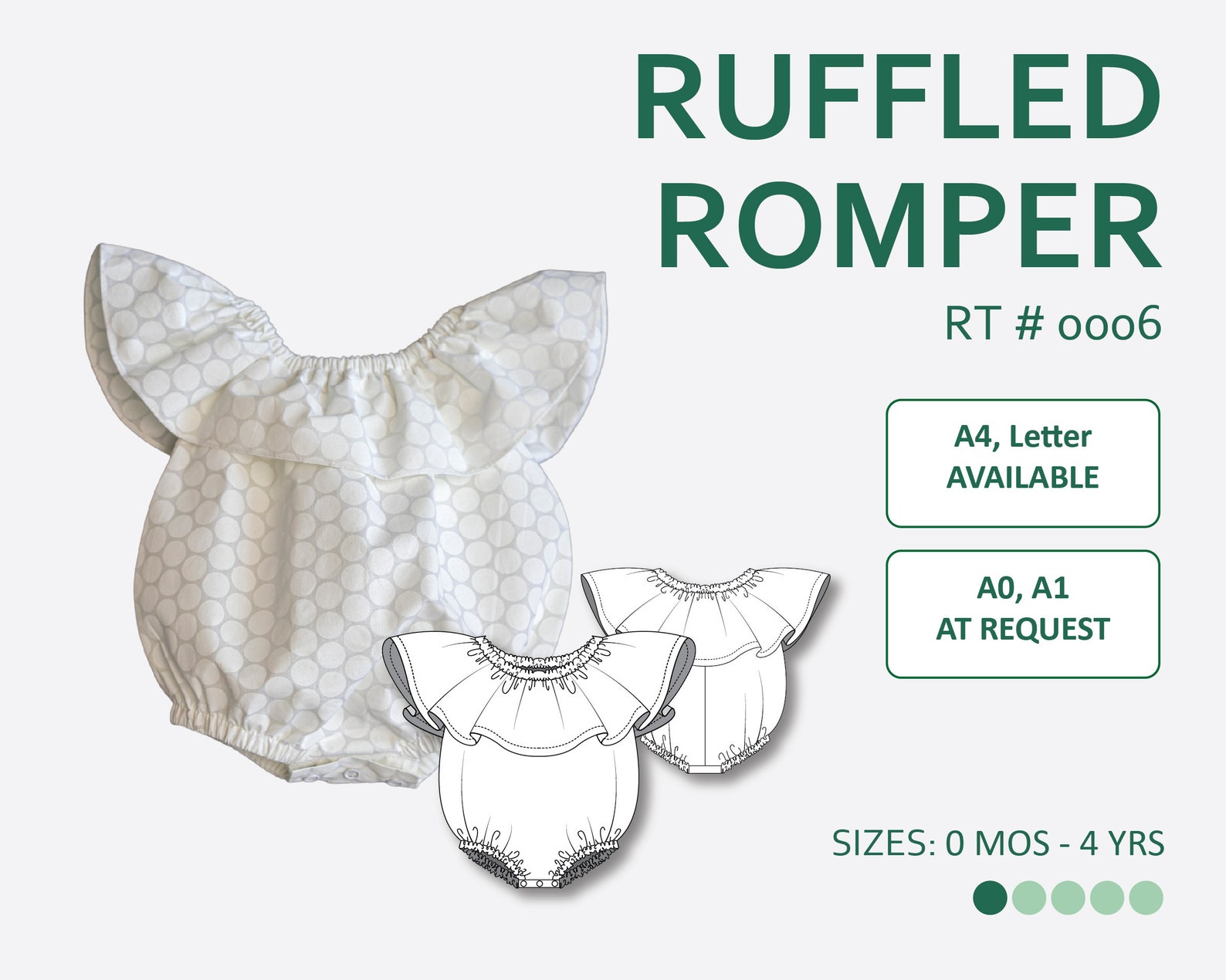 Baby Ruffled Romper Sewing Pattern PDF With Easy-to-follow Step-by-step ...