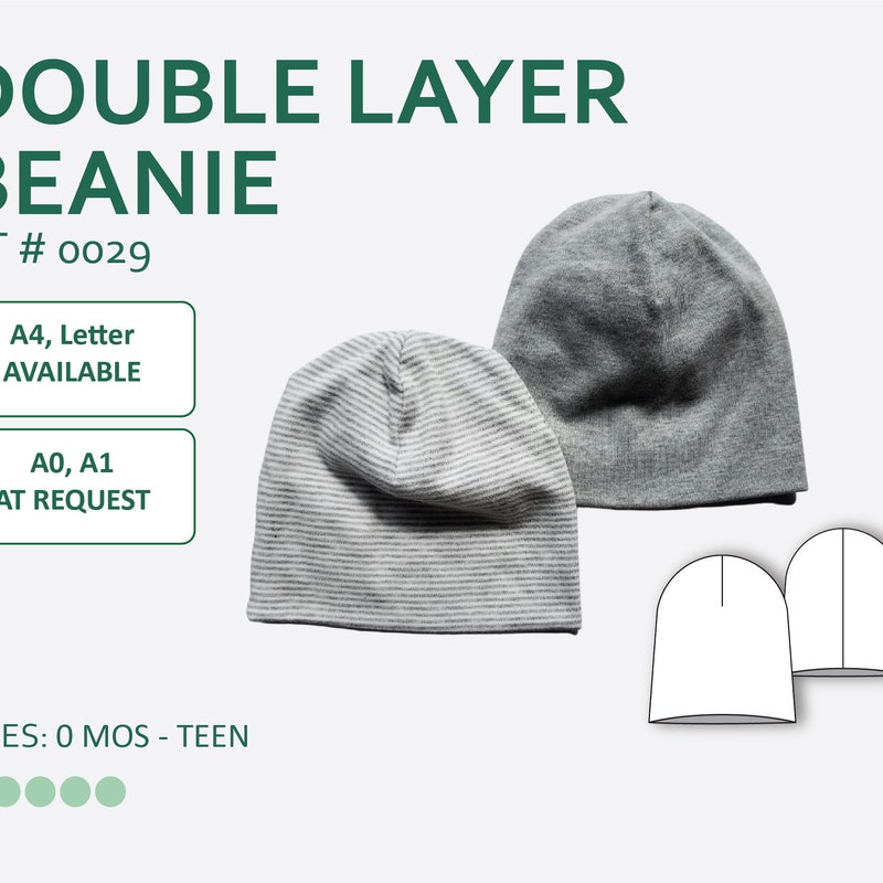 Double Layer Beanie Pattern - Etsy