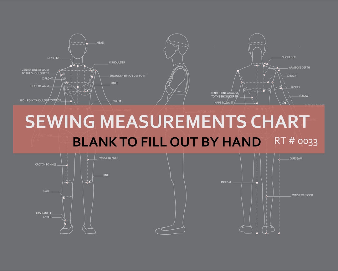 Sewing Measurements Sheet. Detailed Women Body Measurements. Blank ...