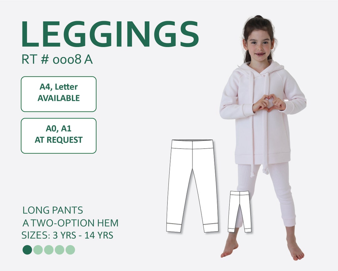 Long Leggings Sewing Pattern PDF With Easy-to-follow Step-by-step Photo ...
