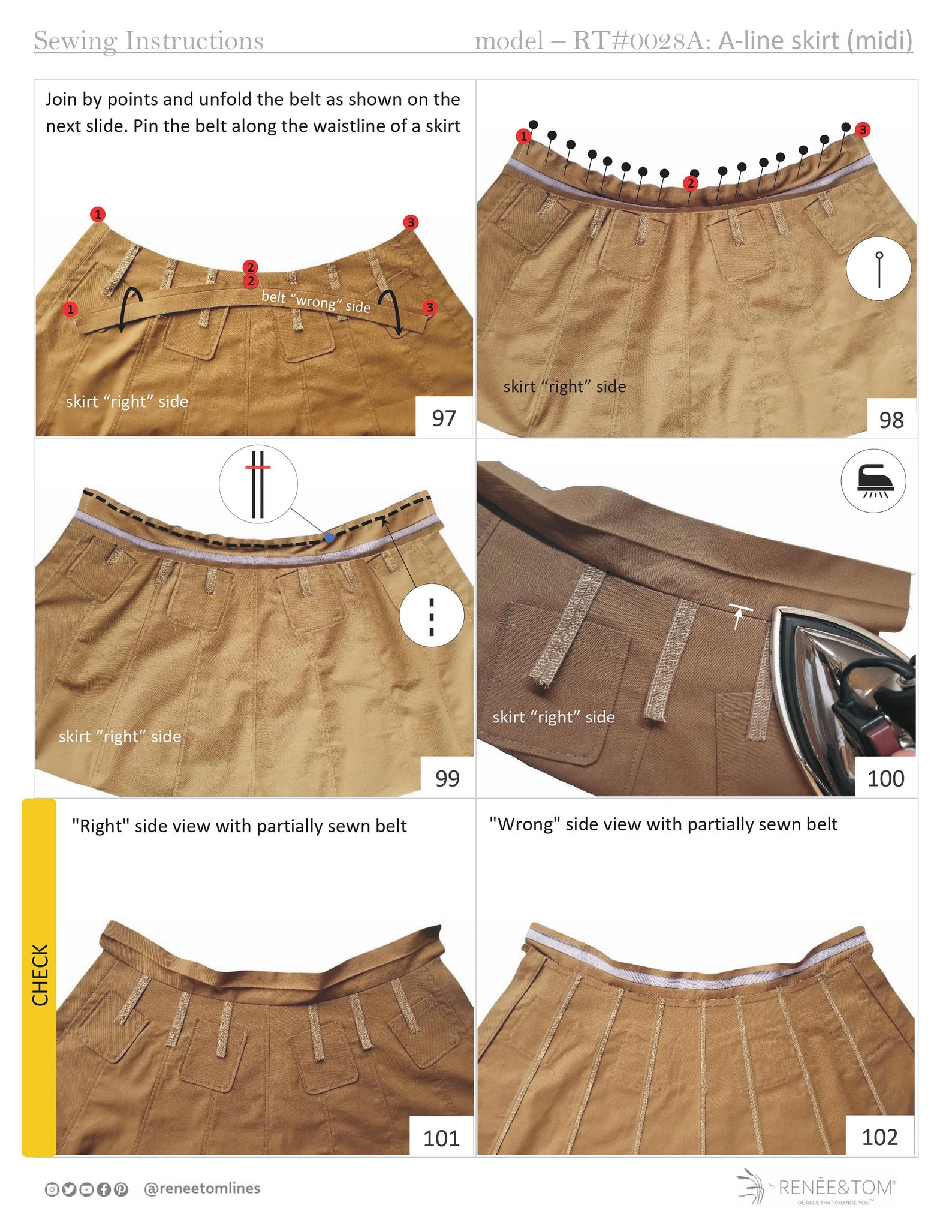 A-line Mini Skirt With Pockets Sewing Pattern PDF With Easy-to-follow ...