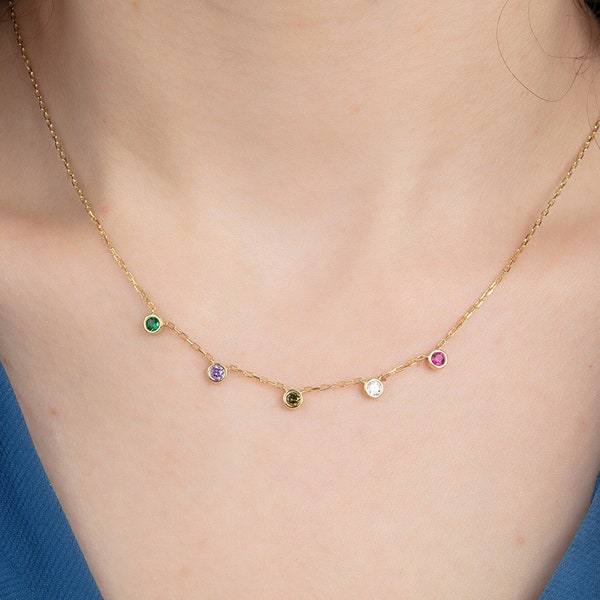 Birthstone Necklace - Etsy UK