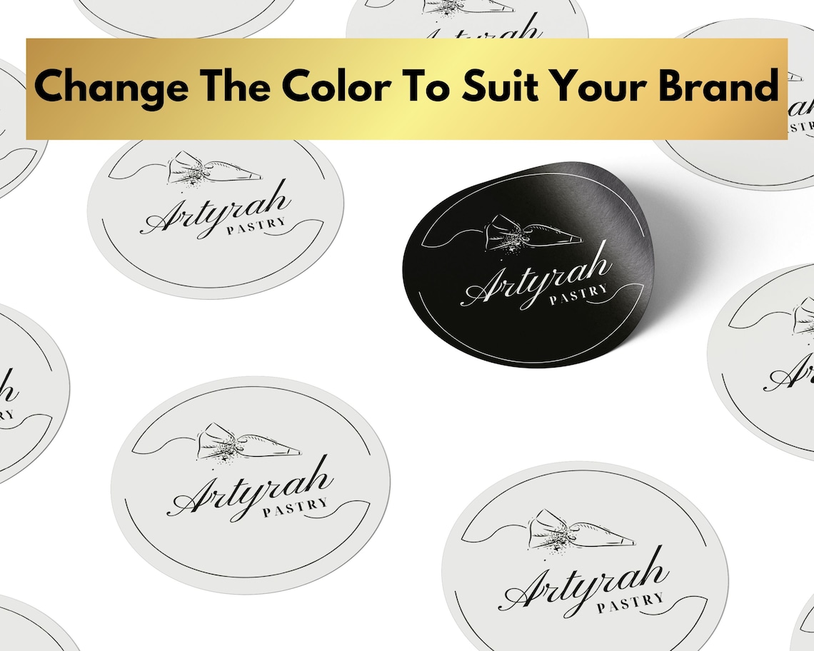 Editable Sticker Template, DIY Sticker Design, Small Business Logo ...