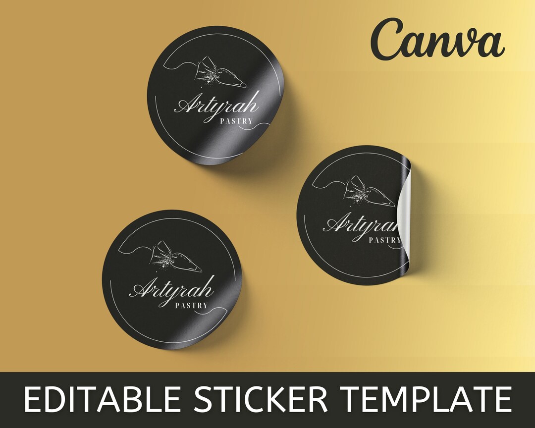 Editable Sticker Template, DIY Sticker Design, Small Business Logo ...