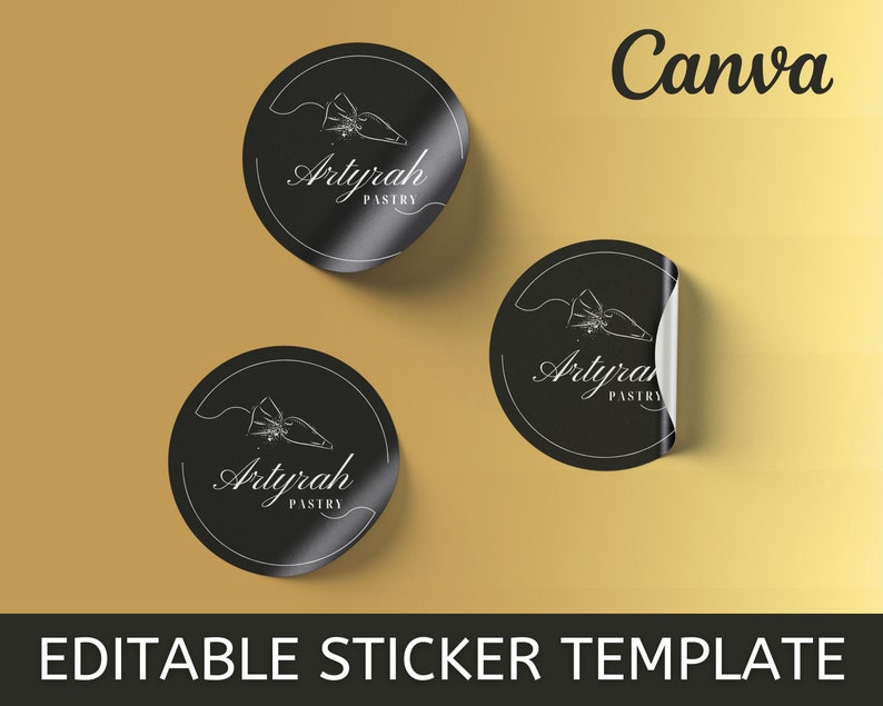 Editable Sticker Template, DIY Sticker Design, Small Business Logo ...