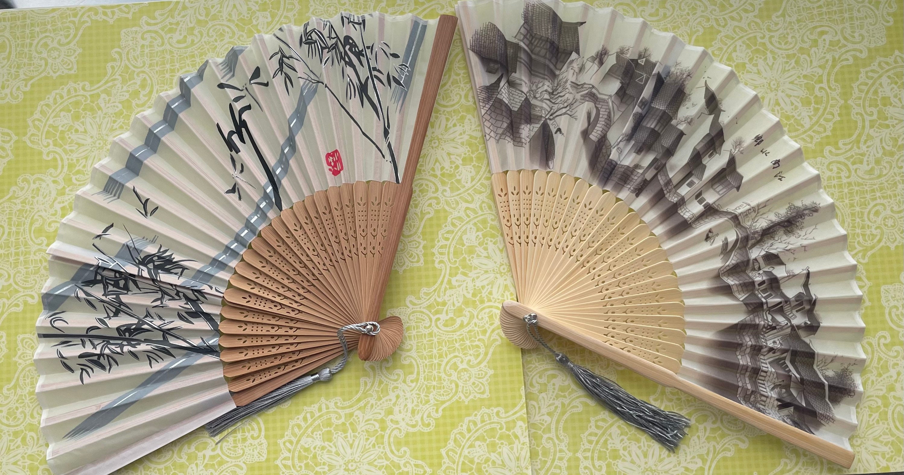 Fold Hand Fan Bundle of 10/ Bamboo Hand Fan/folding Fan - Etsy