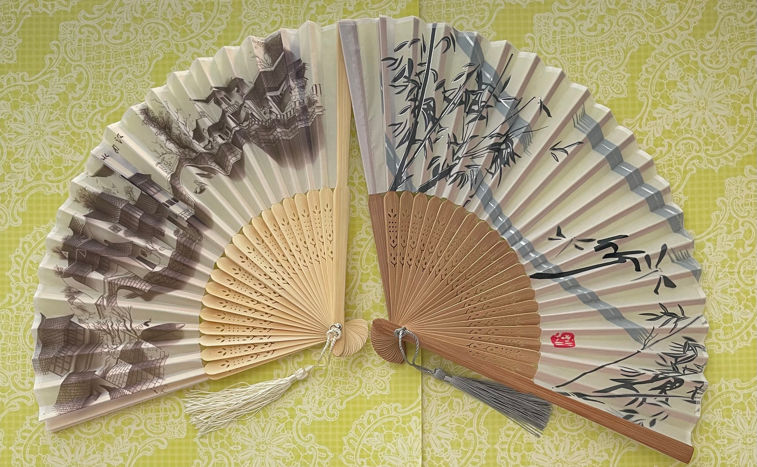 Fold Hand Fan Bundle of 10/ Bamboo Hand Fan/folding Fan - Etsy