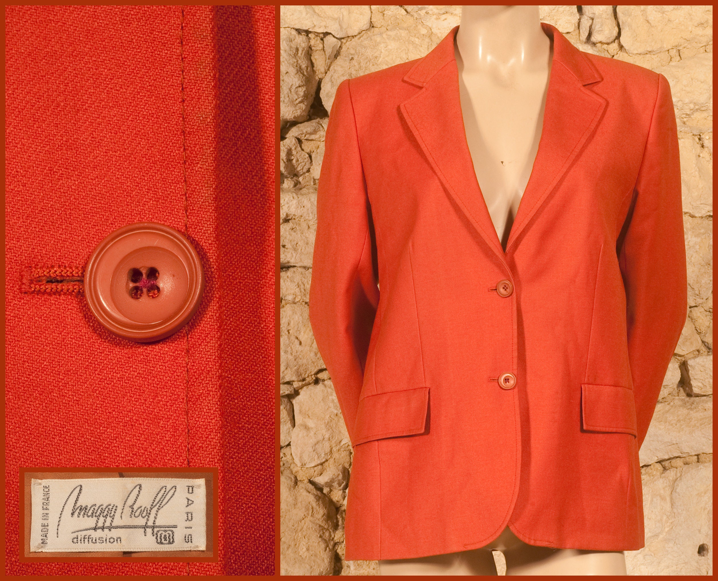 Maggy Rouff Diffusion Paris 60s Jacket size UK12, US8, FR40, D38, IT44 - Etsy