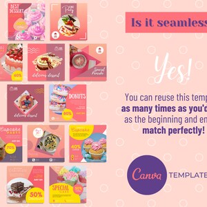 25 Bakery Instagram Post Templates, Canva Template, Cafe Instagram Post ...