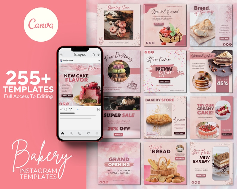 255 Bakery Instagram Templates Posts for Cake Decorator - Etsy