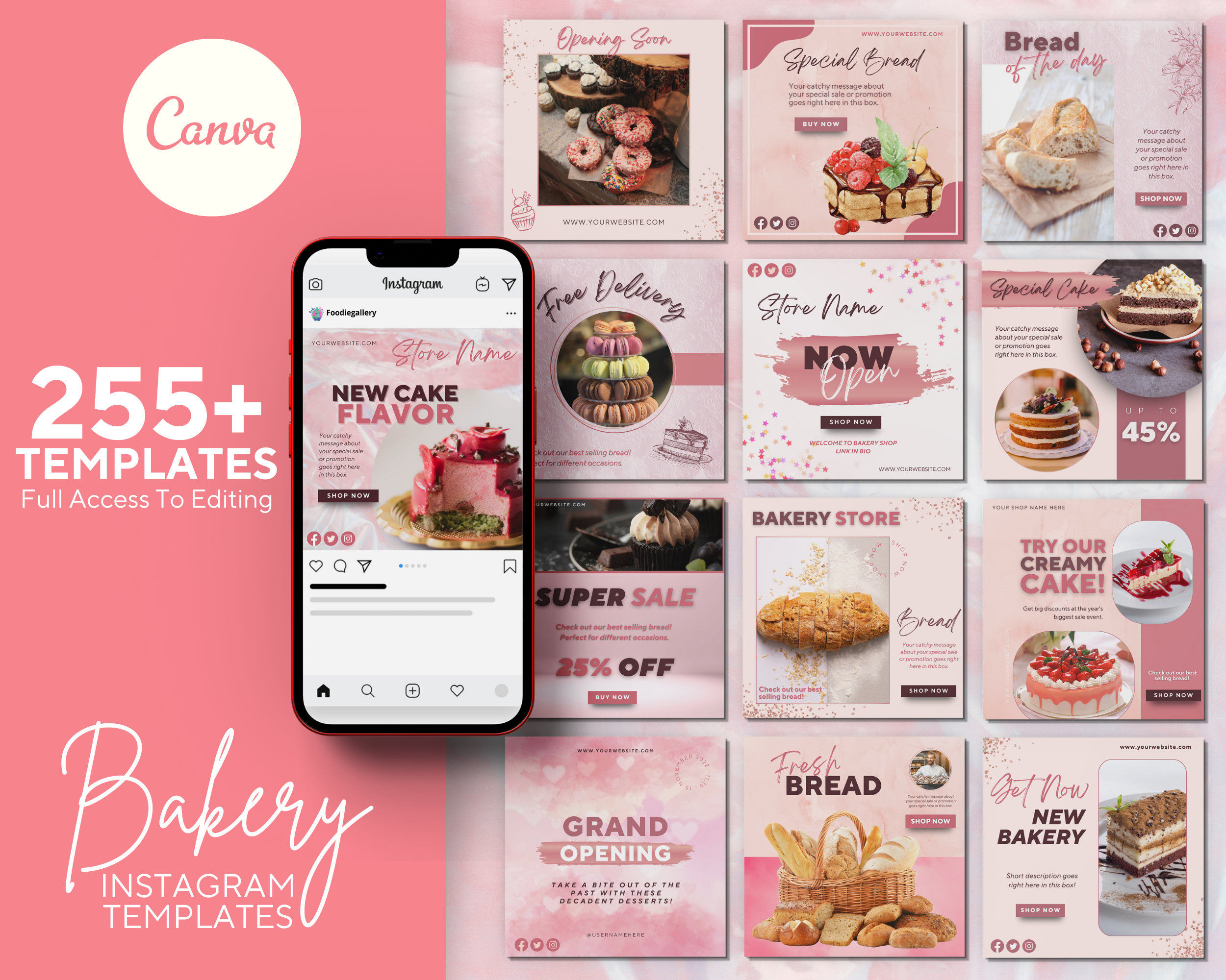 255 Bakery Instagram Templates Posts for Cake Decorator - Etsy UK