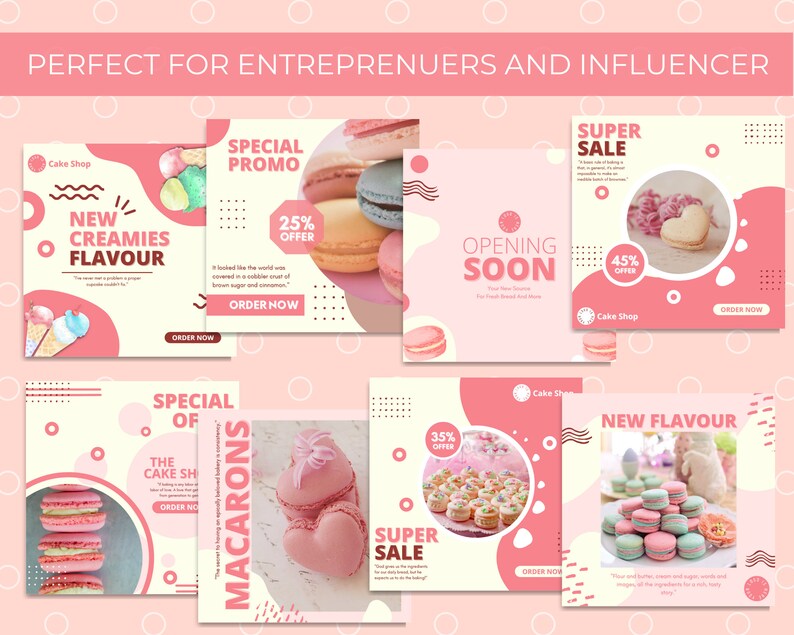 50 Bakery Instagram Post Templates Canva Template Bake Shop - Etsy Canada