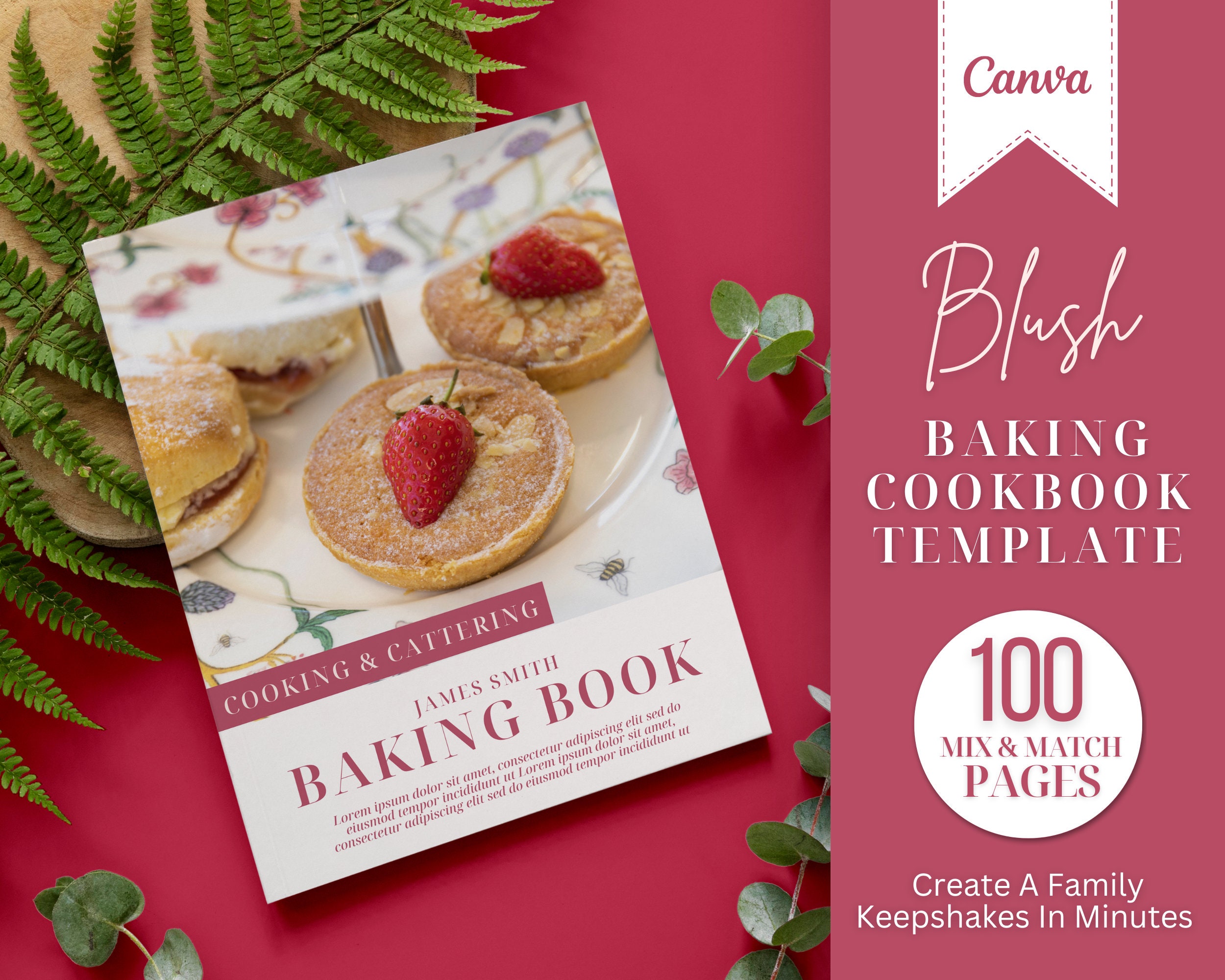 100 Pages Baking Cookbook Canva Template Family Cookbook - Etsy