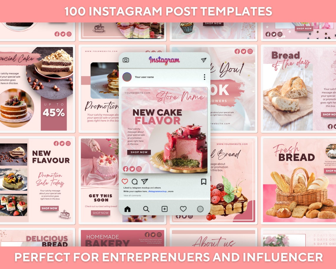 255 Bakery Instagram Templates Posts for Cake Decorator - Etsy