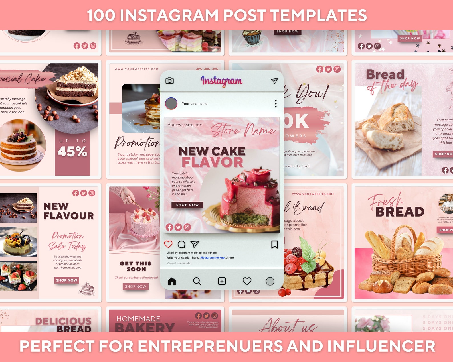 255 Bakery Instagram Templates Posts for Cake Decorator - Etsy