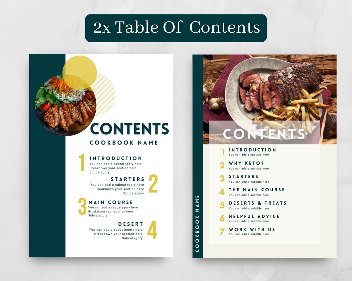 28 Simple Recipe Book Templates Printable Modern Template - Etsy