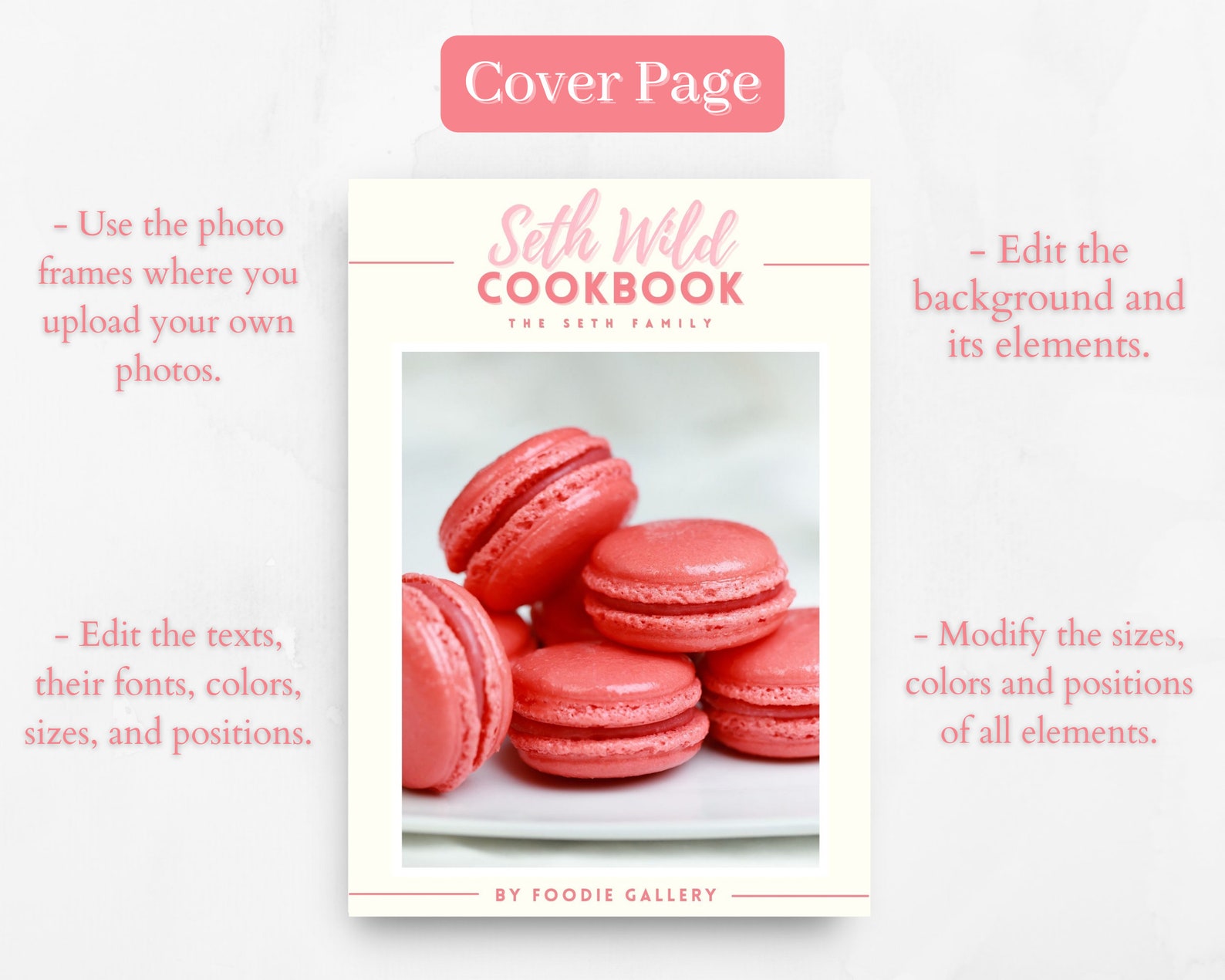 60 Pink Recipe Book Templates Canva Template Printable | Etsy