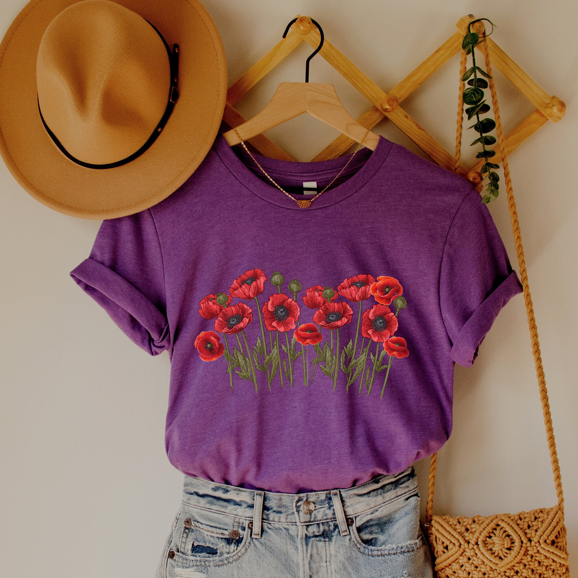Red Poppy Flower Shirt, Wildflower Kids Shirt, California Poppies Shirt ...