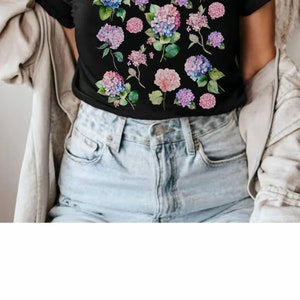 Hydrangea Flower Shirt for Women Garden Lover Gift Wildflower Tshirt ...