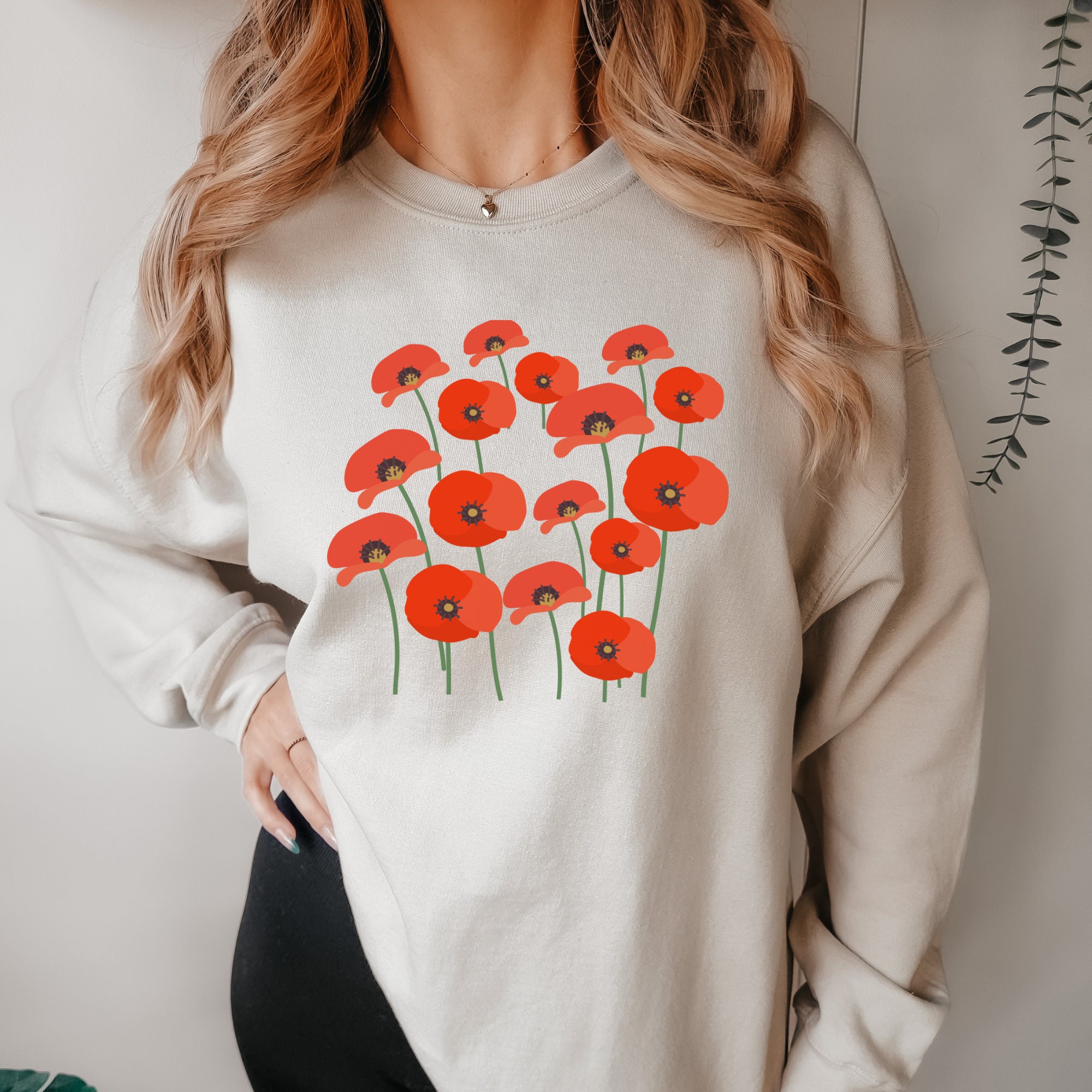 Poppy Flower Shirt Gift for Poppy Lover Women Wildflower Red Poppies ...