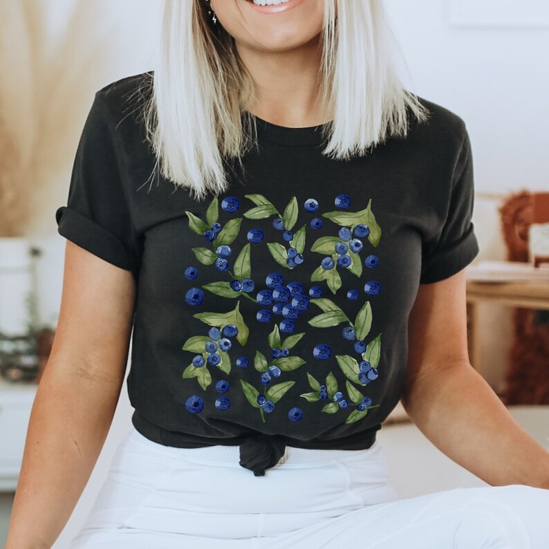 Summer Fruits Women Shirts Foodie Shirt Blueberry Plant - Etsy