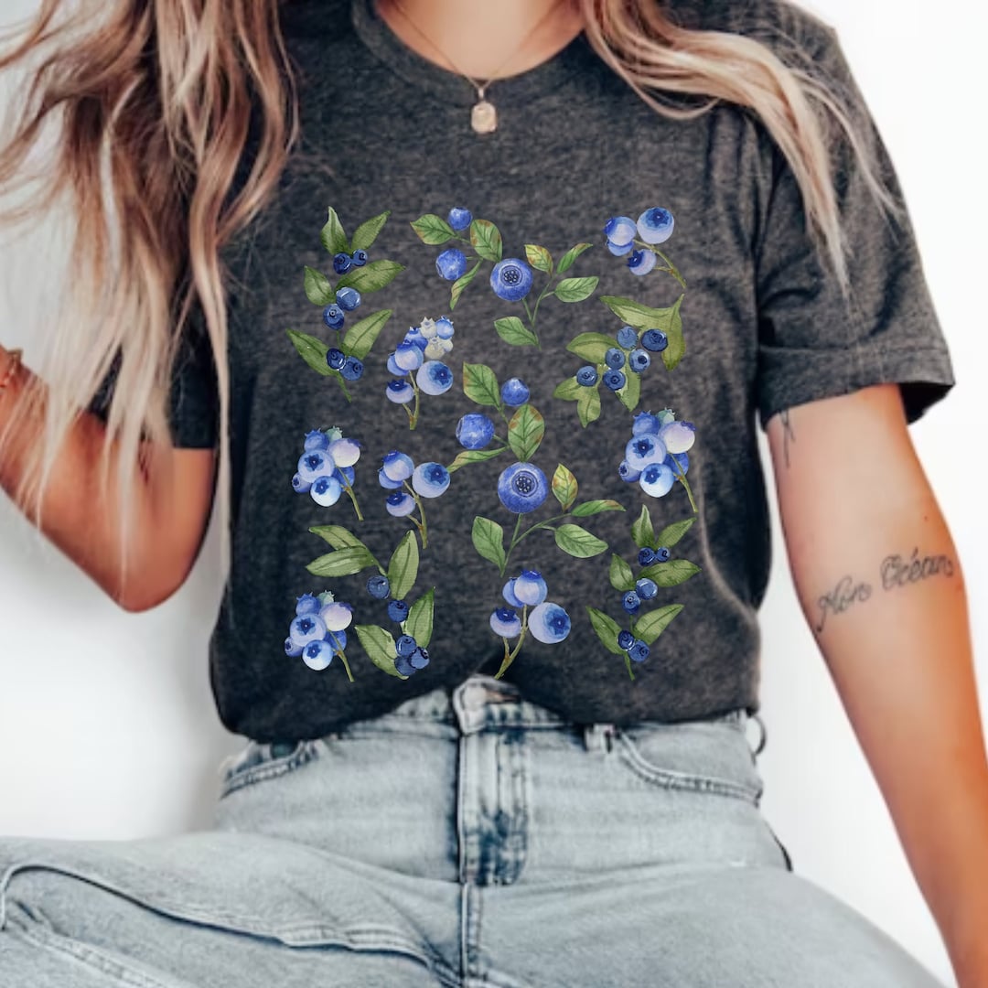 Blueberry Shirt Summer Fruit Berry Shirt Gift for Farmer Foodie T Shirt ...