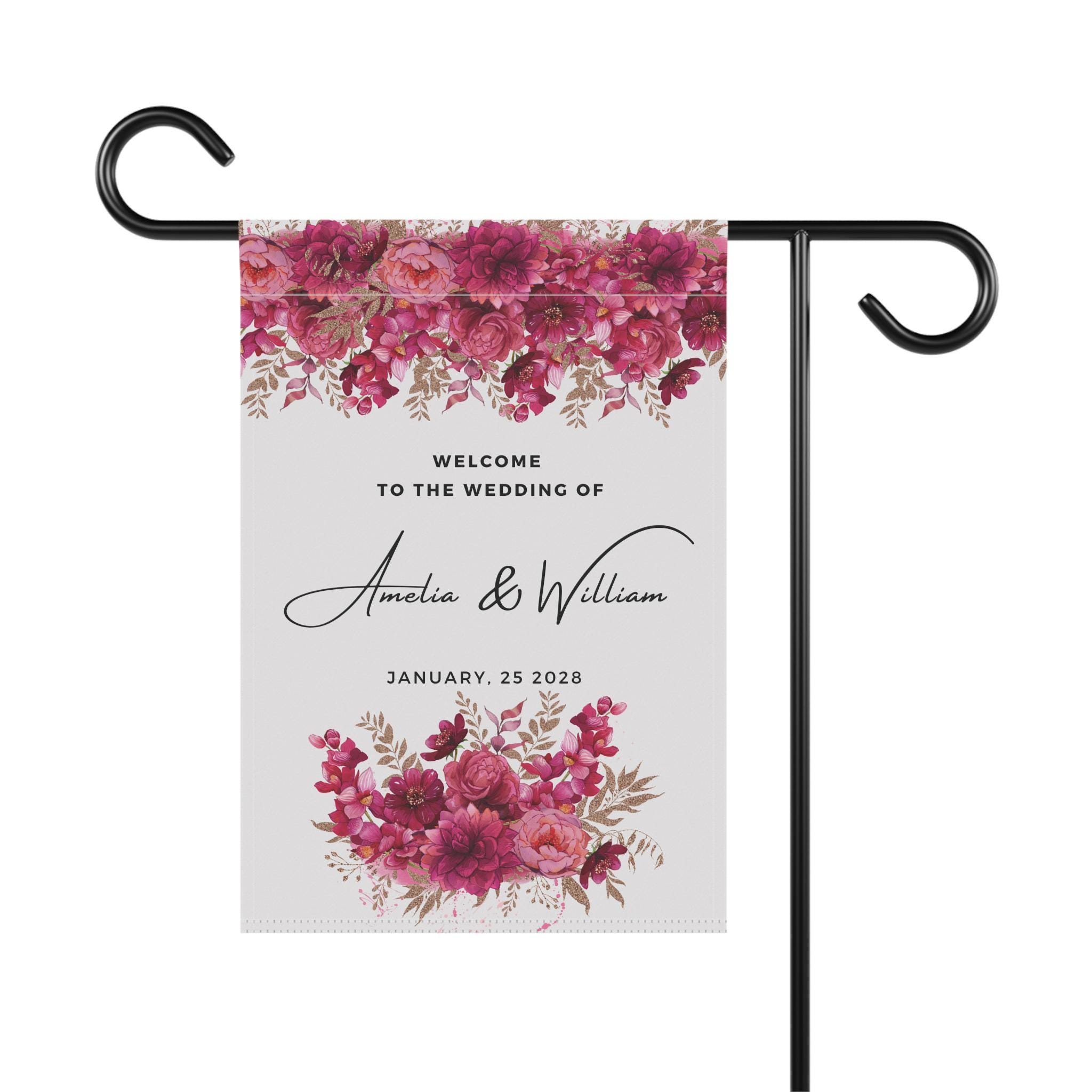 Pink Theme Floral Wedding Garden Sign Gift for Couple Wedding ...