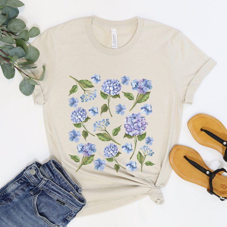 Hydrangea Women Shirt, Wildflower Tshirt, Nature Lover Shirt, Wild ...