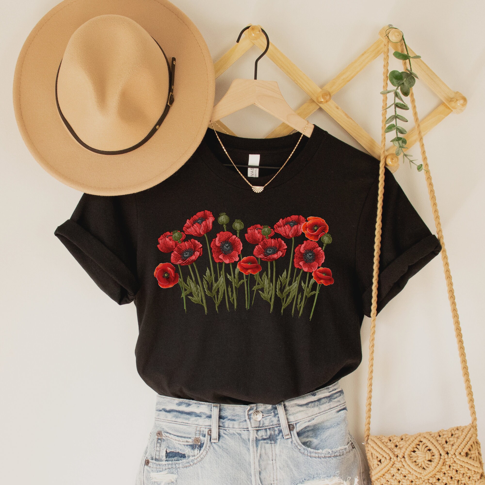 Red Poppy Flower Shirt, Wildflower Kids Shirt, California Poppies Shirt ...