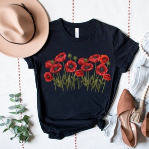 Red Poppy Flower Shirt, Wildflower California Poppies Shirt, Gift for ...