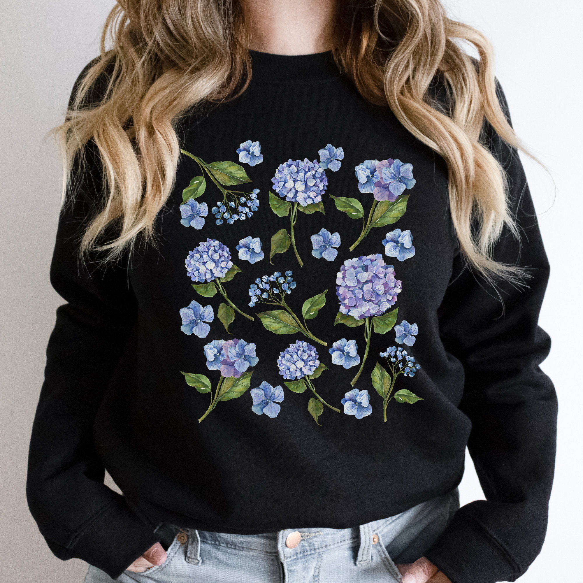 Hydrangea Women Sweatshirt, Wildflower Sweater, Nature Lover, Wild ...