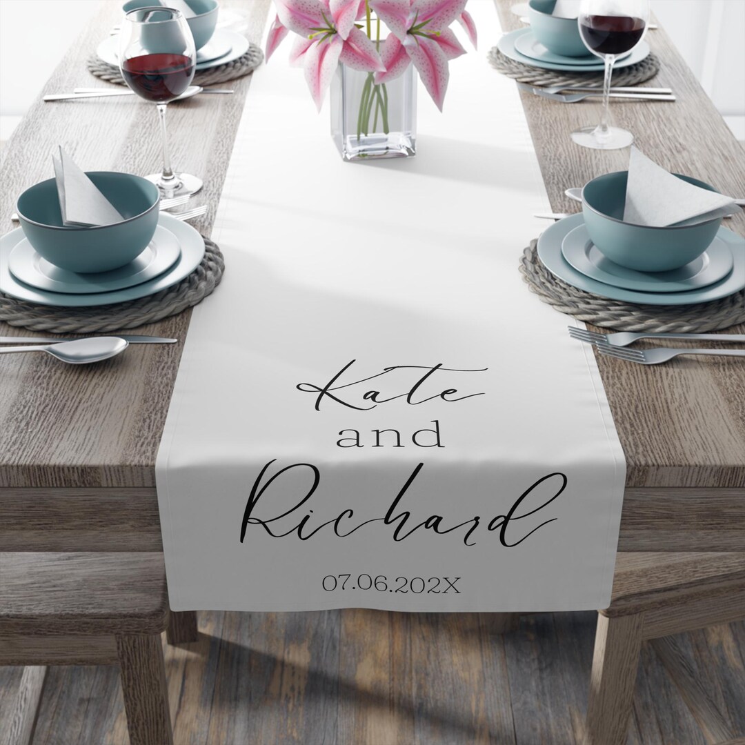 Personalized Wedding Table Runner Gift for Bride and Groom Kitchen ...