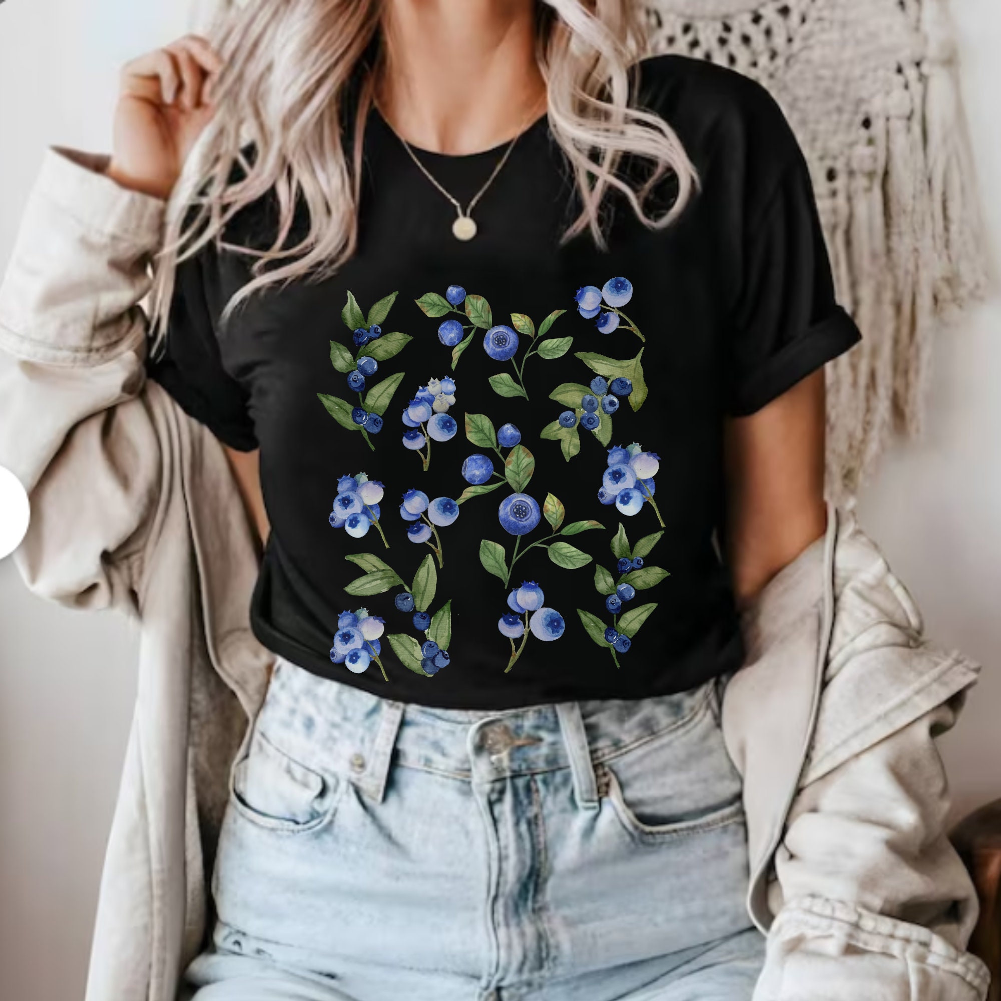 Blueberry Shirt Summer Fruit Berry Shirt Gift for Farmer Foodie T Shirt ...