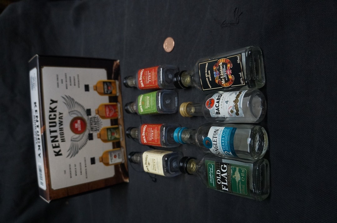 12 Miniature Bottles of Jack Daniels,singleton,barcardi,kentucy High ...