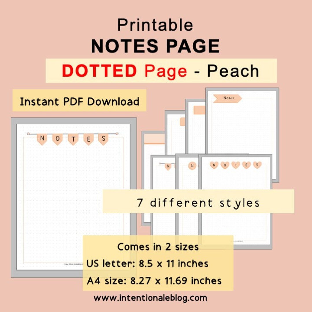 Writing Paper Printable / Printable Notes Page / A4 and US Letter Size ...