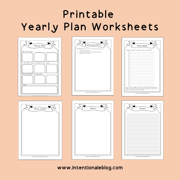 Yearly Plan Worksheets, Instant Download, Goal Setting, Annual Planning ...