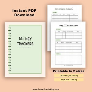 Printable Money Trackers, Savings Tracker, Savings Printable US Letter ...