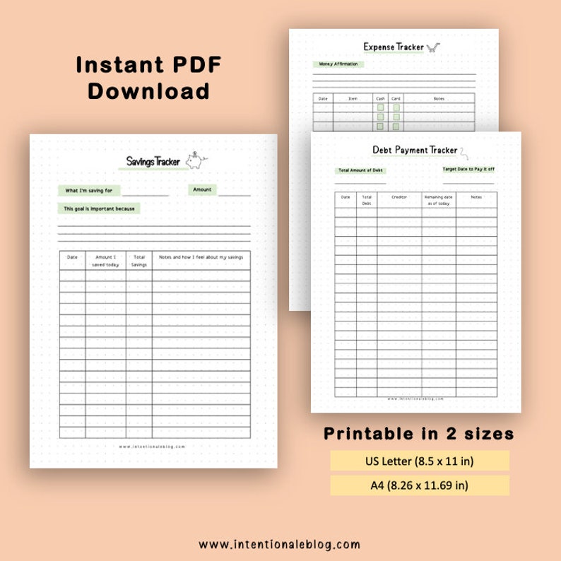 Printable Money Trackers Savings Tracker Savings Printable - Etsy