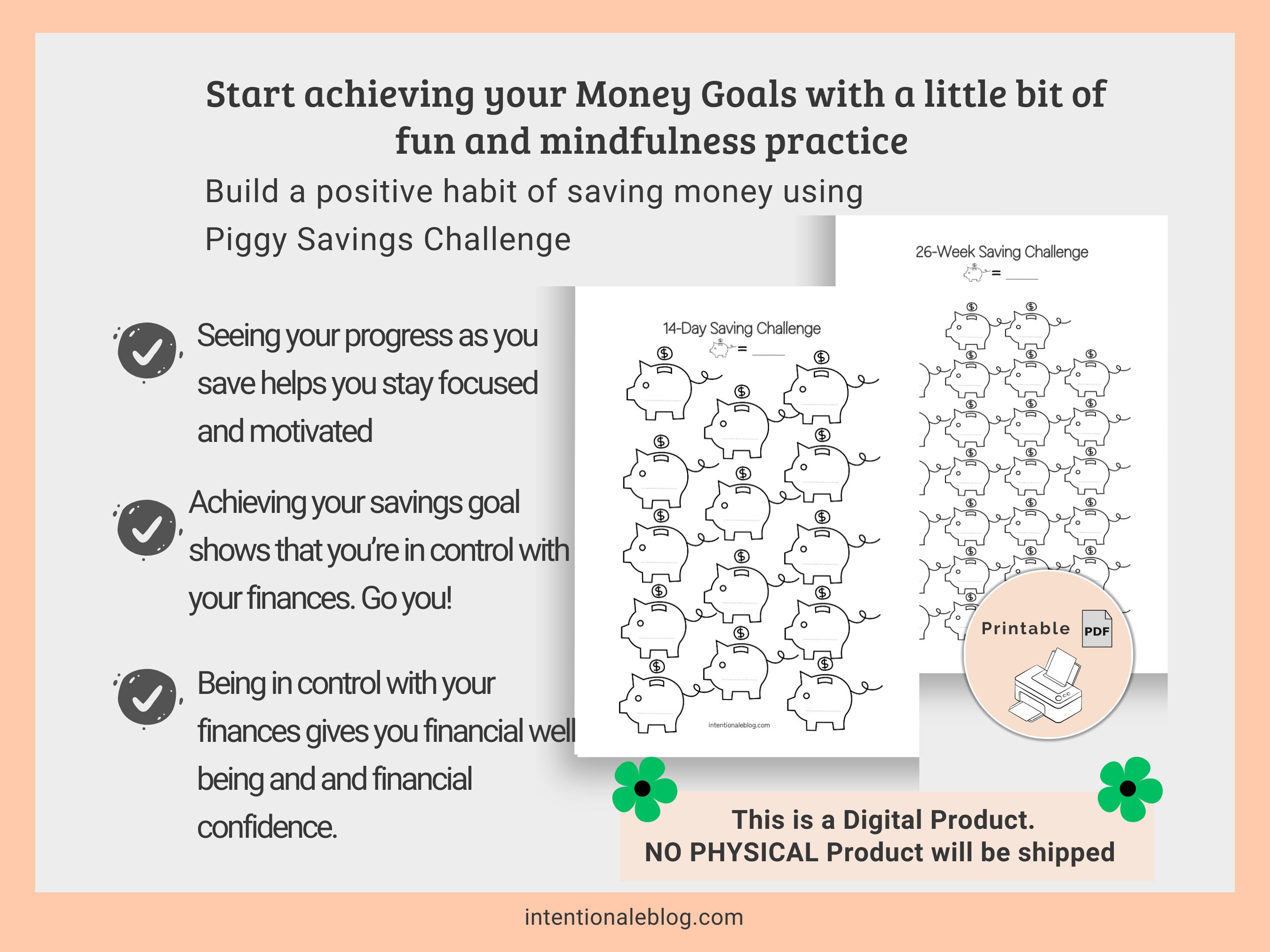 Printable Savings Challenge Saving Tracker Goal Tracker - Etsy