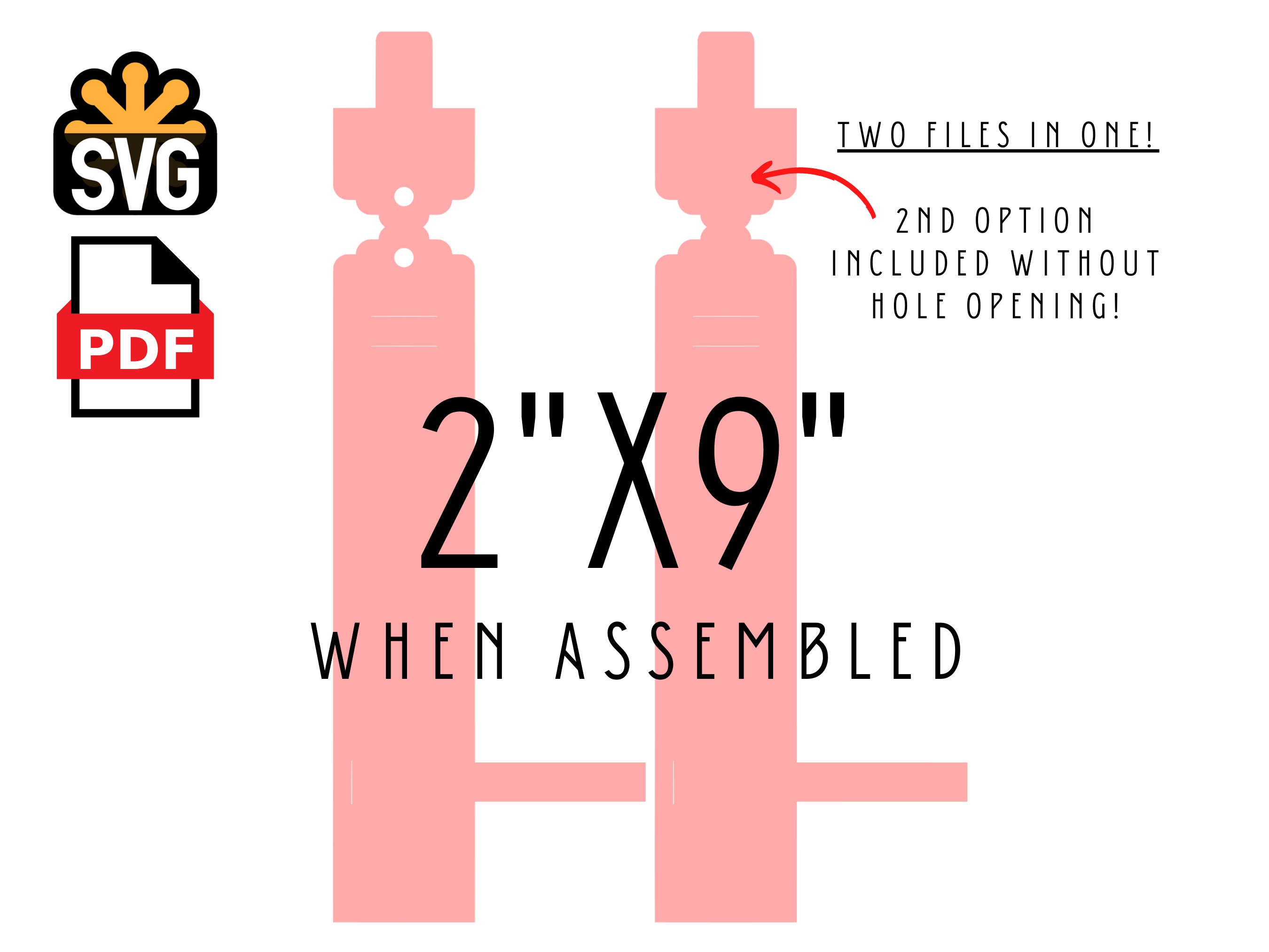 Keychain Display Card 2”x9” Digital SVG and PDF Cut File, Sized at 2 by ...