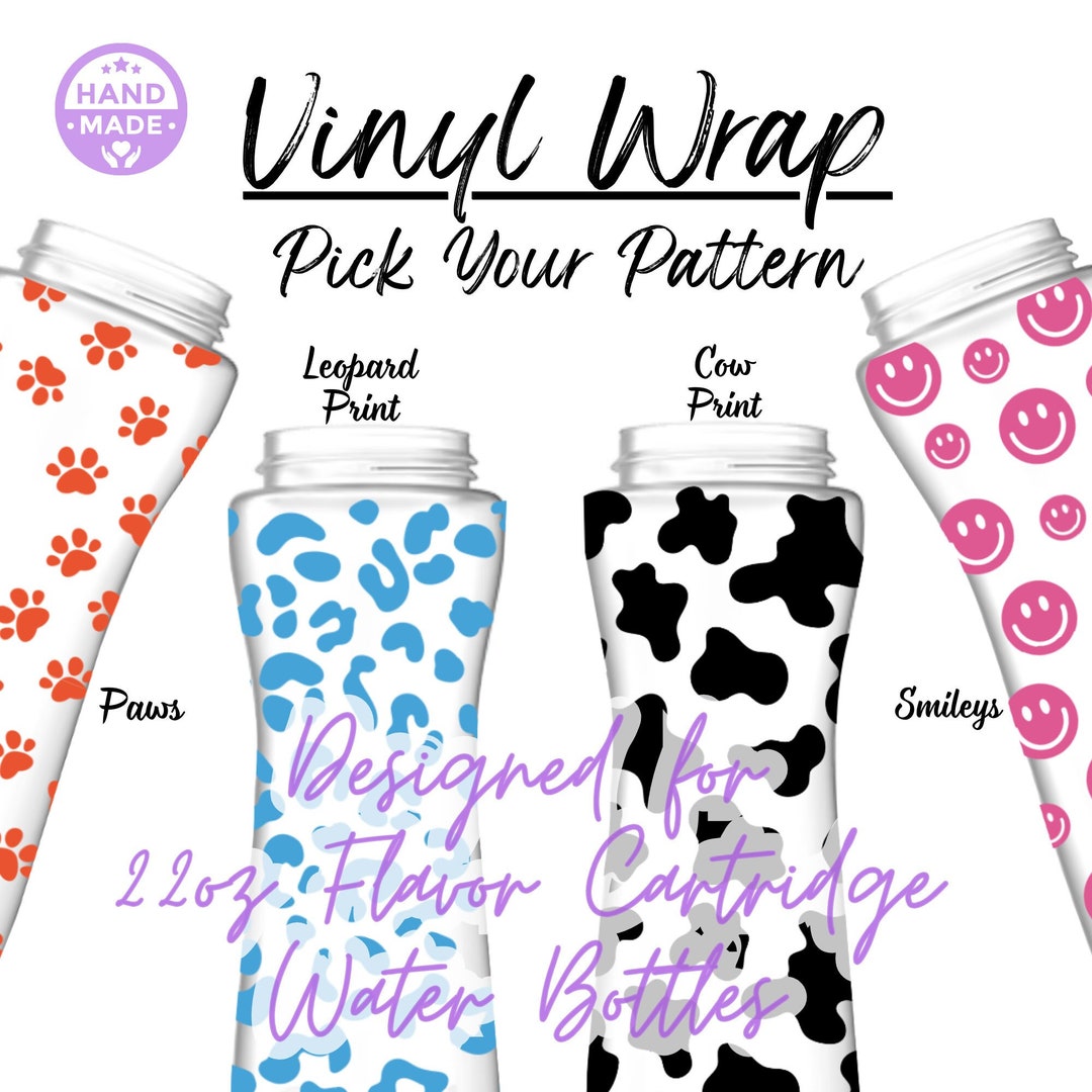 Vinyl Wrap for 22oz Flavor Cartridge Water Bottle, Permanent Vinyl ...