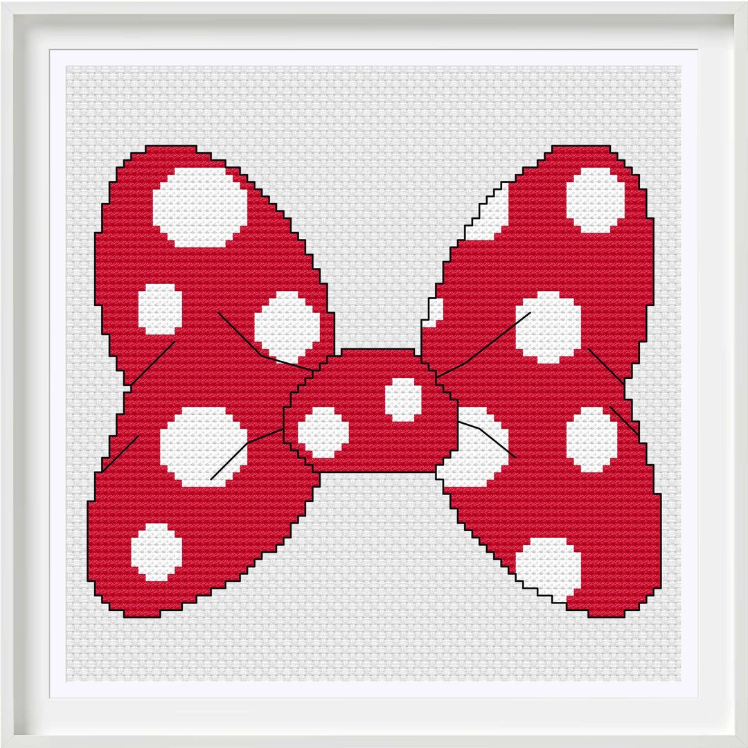 Red Polka Dot Bow, Cross Stitch Pattern, Cross Stitch - Etsy