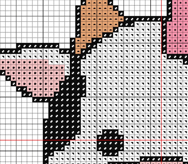 Cute Cow Cross Stitch Pattern, Pink Bow (digital Pattern) - Etsy