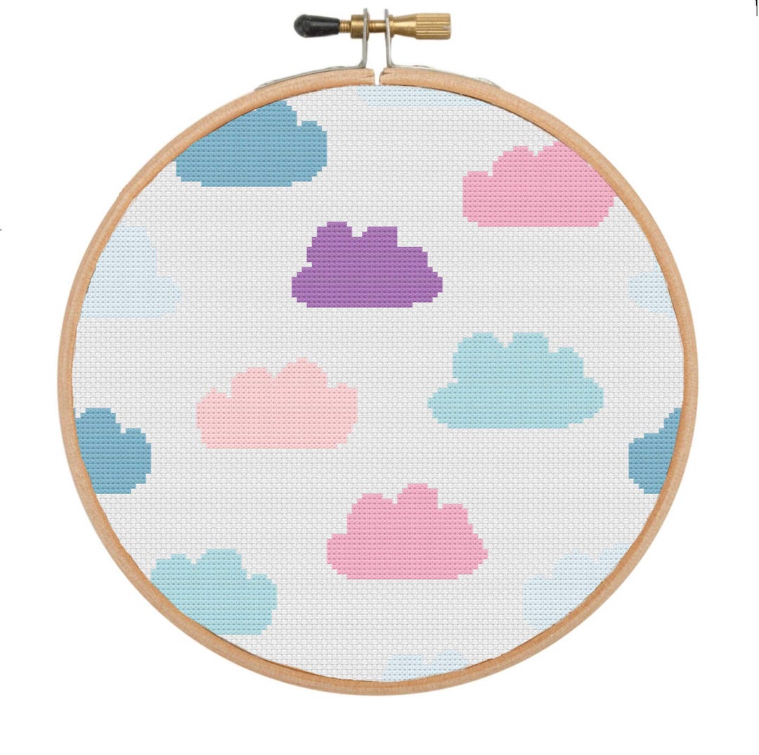 Pastel Clouds Cross Stitch Pattern: Nursery Decor (digital Pattern) - Etsy