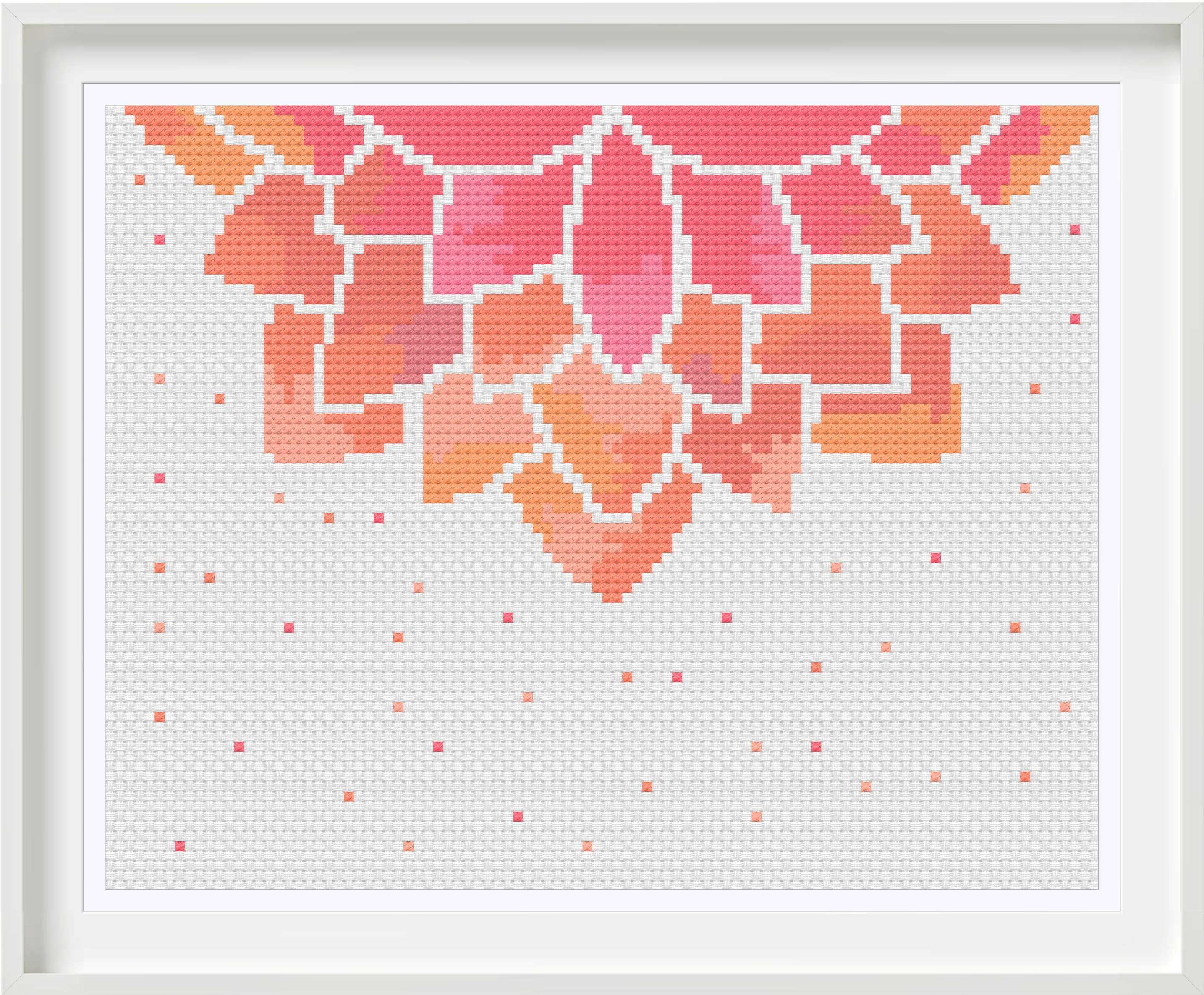 Lotus Flower Cross Stitch Pattern: Pink & Peach Hues (digital Pattern ...