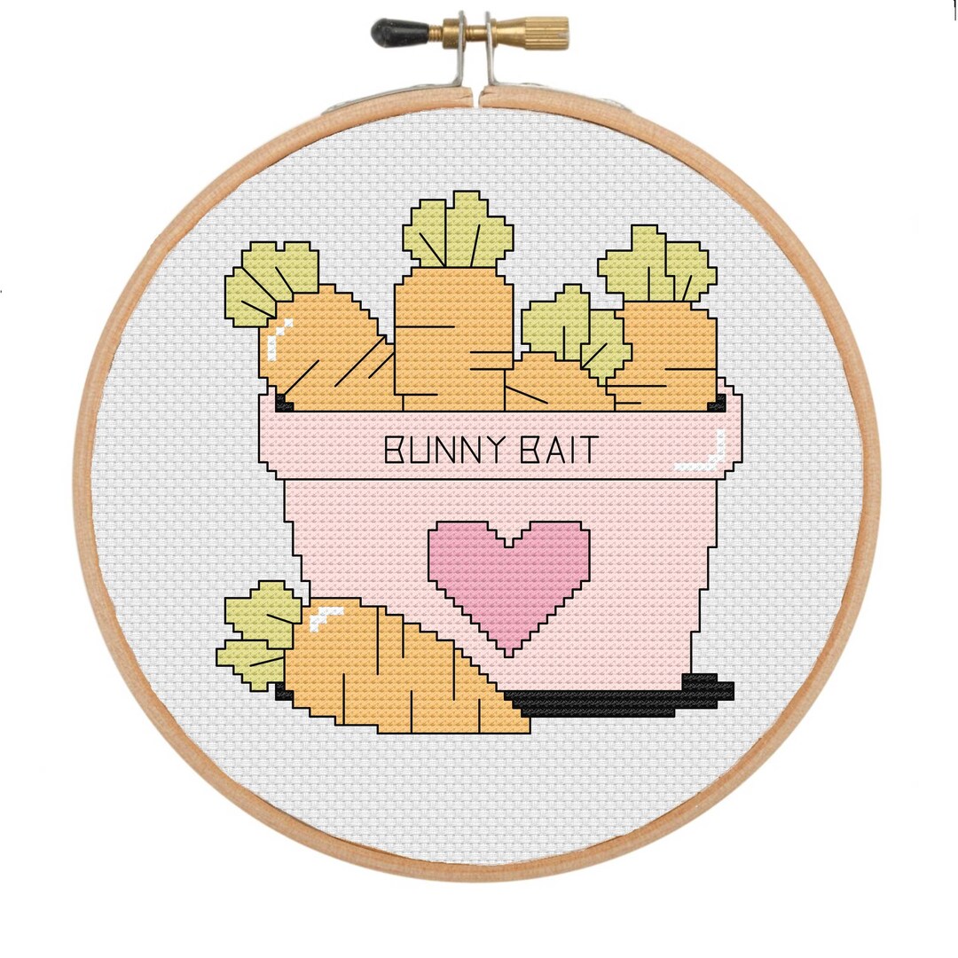 Bunny Bait, Easter, Cross Stitch Pattern, Cross Stitch - Etsy