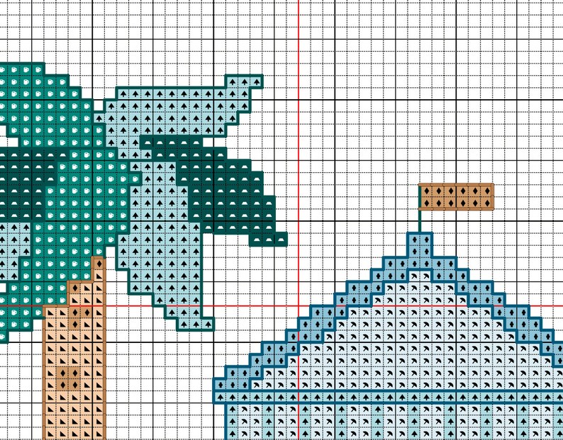 Beach House and Palm Tree Cross Stitch Pattern, Cross Stitch - Etsy