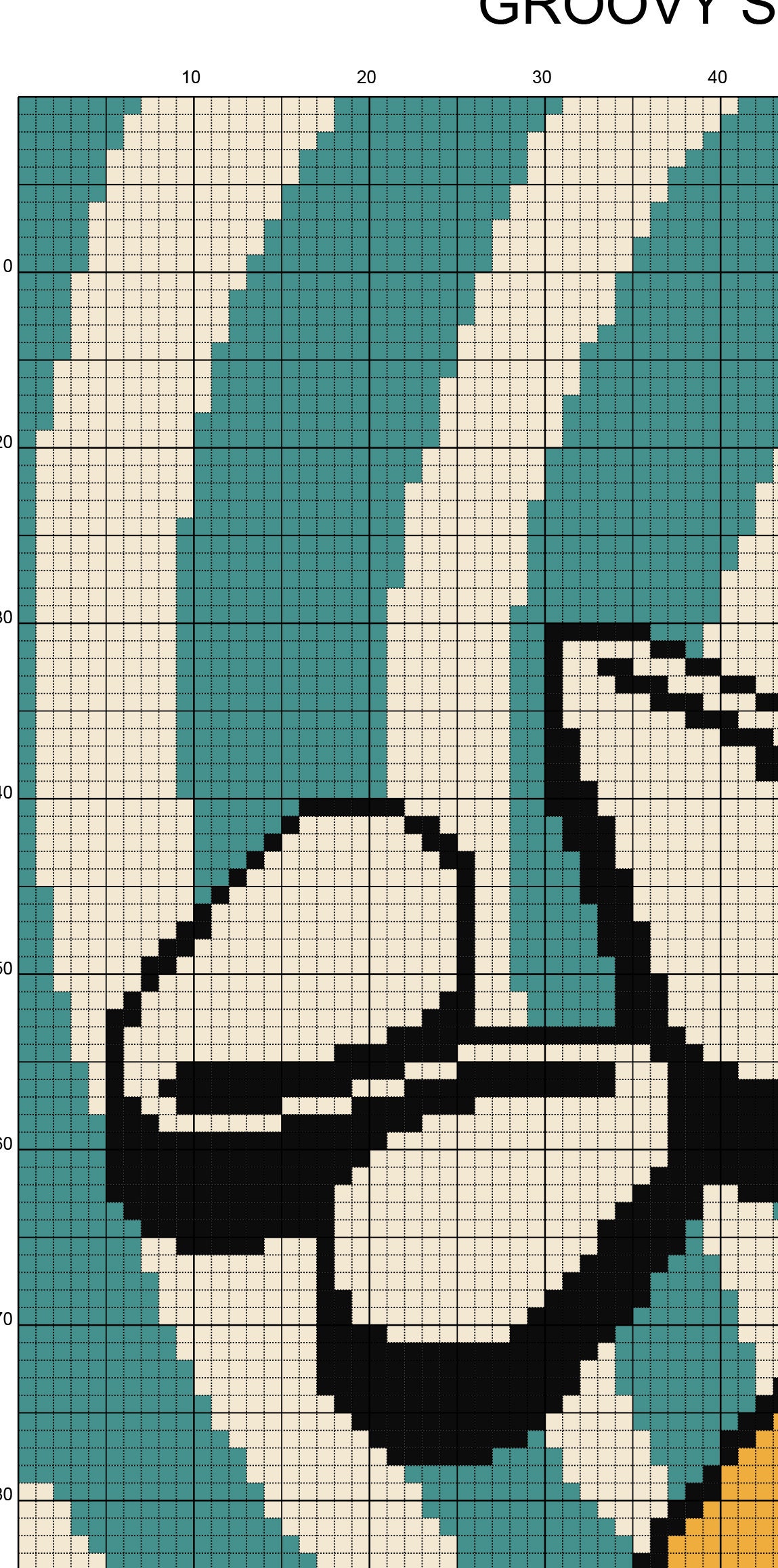 Groovy Smile Face Cross Stitch Pattern (digital Download) - Etsy