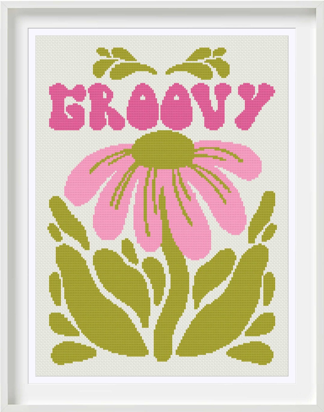 Groovy Flower Cross Stitch Pattern: Retro 60s Design (digital Pattern ...