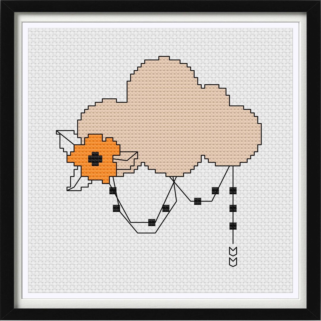 Boho Cloud With Flower Cross Stitch Pattern (digital Download) - Etsy
